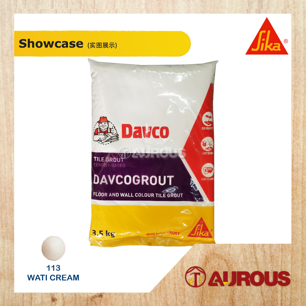 SIKA DAVCO DAVCOGROUT CEMENTITIOUS TILE GROUT FLOOR AND WALL TILE JOINT ...