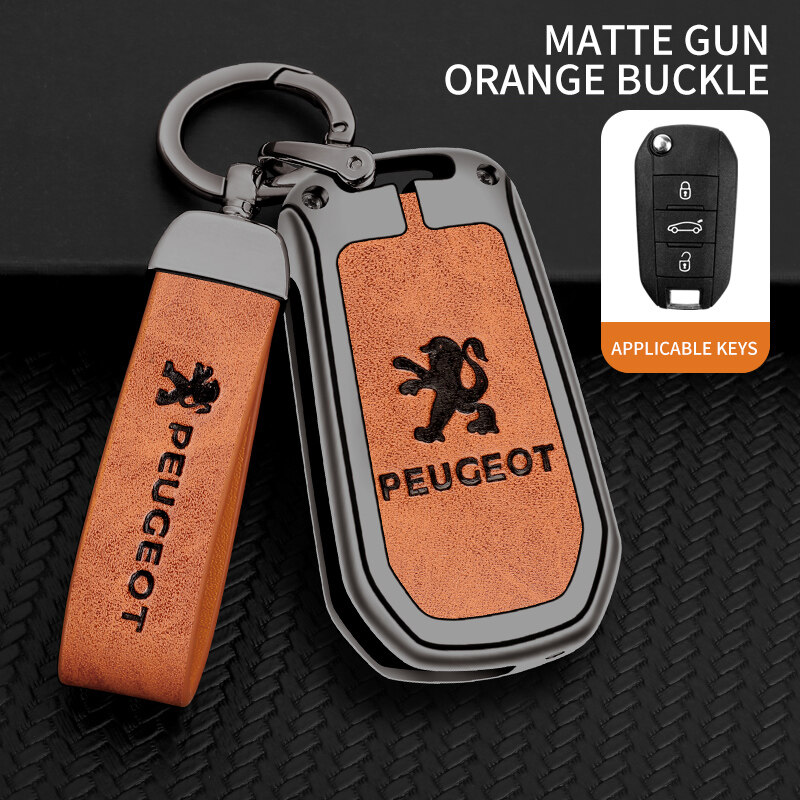 สังกะสีอัลลอย Key Fob Shell สำหรับ Peugeot 208 107 206 306 307 308 2008 ...