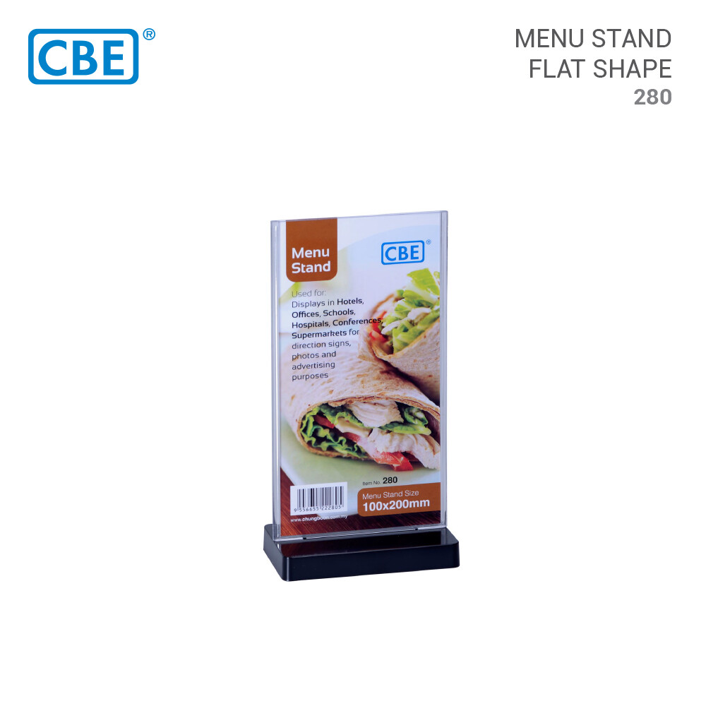 CBE Acrylic Menu Display Stand Flat/ Curved Shape/ Rotating Type ...
