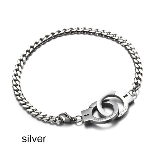 แฟชั่น Steampunk บุคลิกภาพ Handcuffs ชายไทเทเนียมสร้อยข้อมือเหล็ก Retro ...