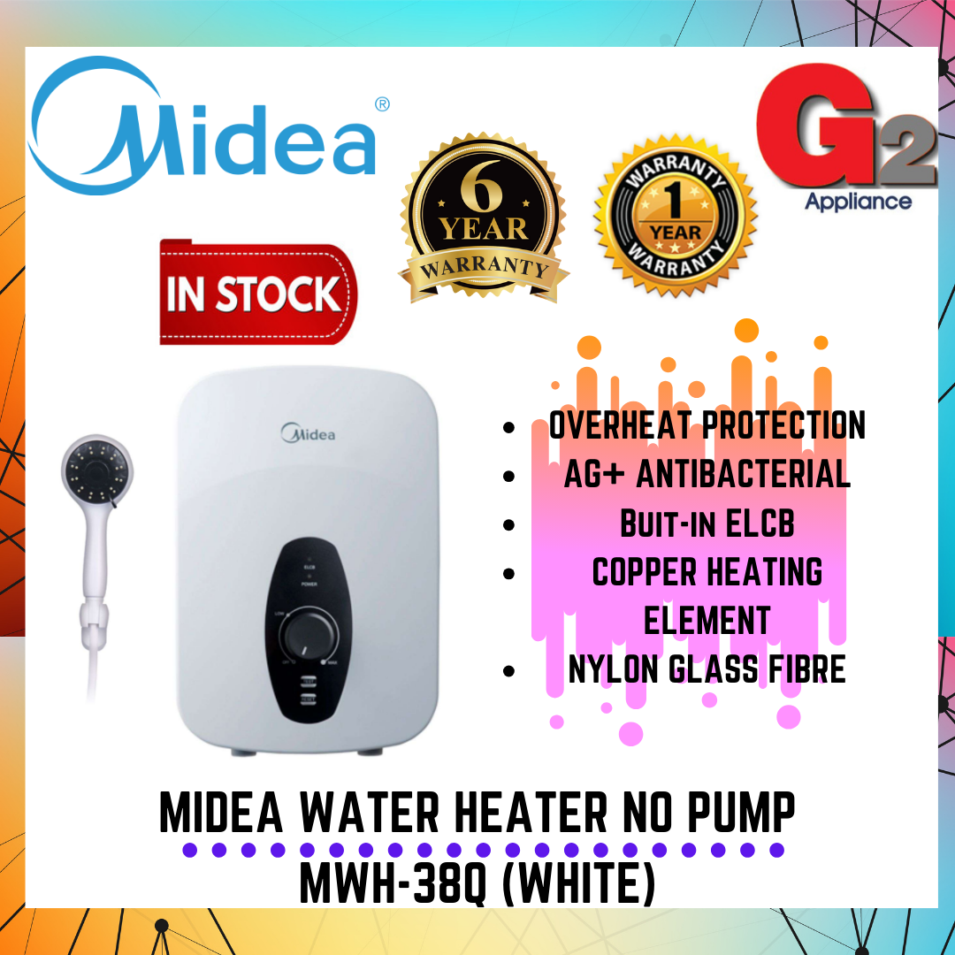 MIDEA WATER HEATER NON-PUMP MWH-38Q - MIDEA MALAYSIA WARRANTY | Lazada