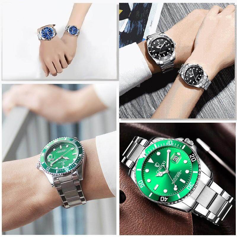 CHENXI 085 แฟชั่นนาฬิกาแบบทางการสำหรับนาฬิกาผู้หญิงสแตนเลส Luminous Pointer ปฏิทินกันน้ำควอตซ์ ...