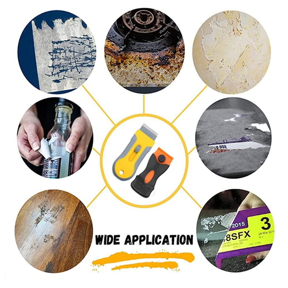 2 Pack Glass Cooktop Scraper with 10 Metal&Plastic Blades Car Decal ...