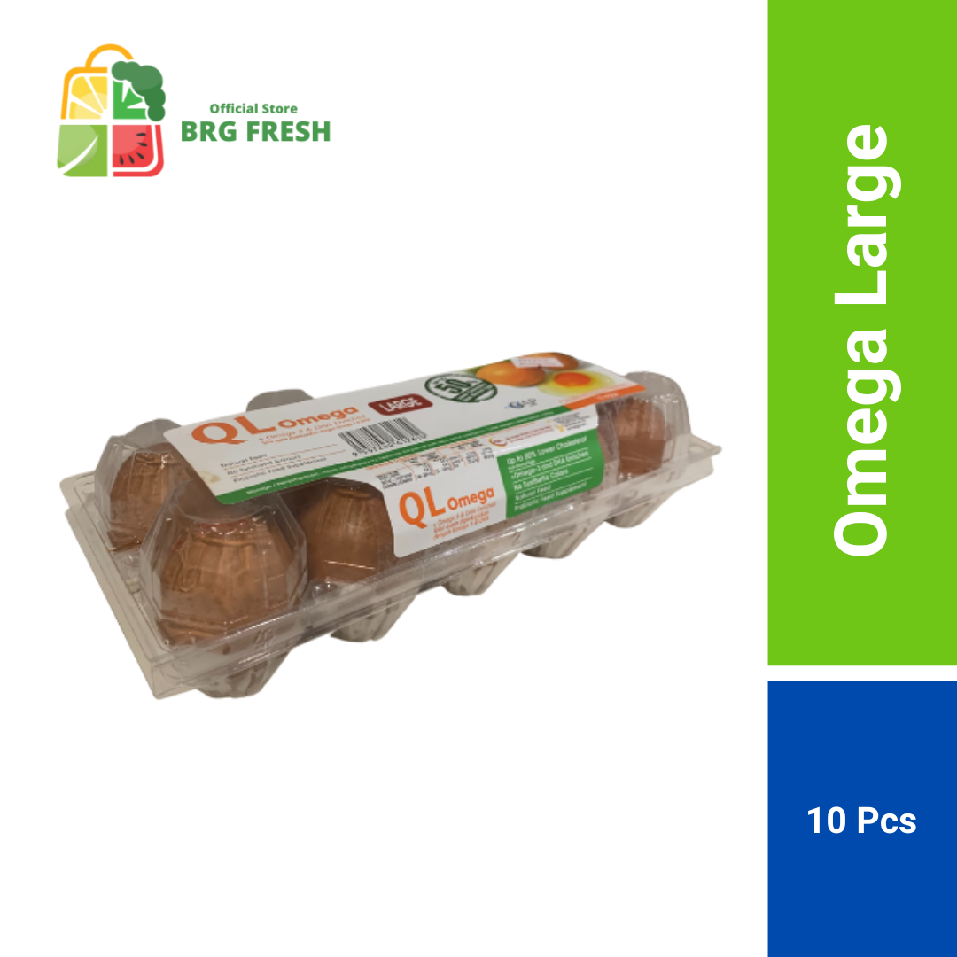 Fresh QL Telur Omega / QL Omega Egg / 欧米伽 鸡蛋 50%低胆固醇 (Size Large - 10 ...