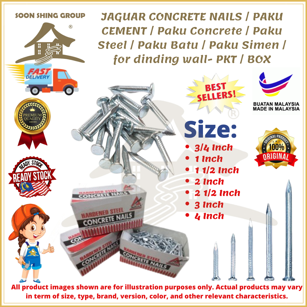 JAGUAR CONCRETE NAILS / PAKU CEMENT / Paku Concrete / Paku Steel / Paku ...