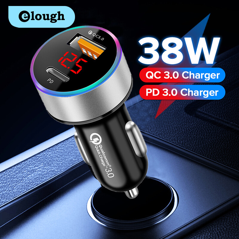 Elough 38W USB Type C Car Charger Fast Charging PD USB Car Chargers QC ...