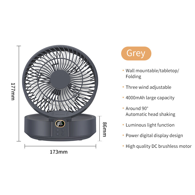 MIUI Table Fan/Wall Fan 2-in-1 Wall Mounted Fan 4000Mah Charging Fan ...