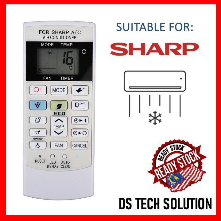 SHARP AIRCOND AIR CONDITIONER REMOTE CONTROL REPLACEMENT CRMC-A876JBEZ ...