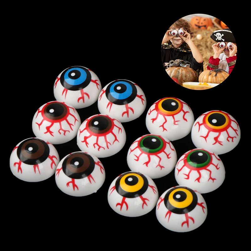 Flash Sale 1Pair Halloween Scary Eyeball Plastic Half Eyeball for Party ...