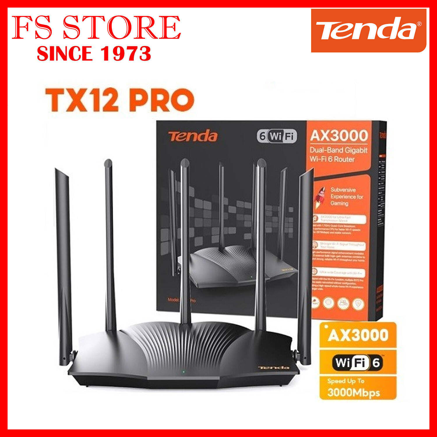 TENDA TX12 PRO AX3000 DUAL BAND GIGABIT WIFI ROUTER | Lazada