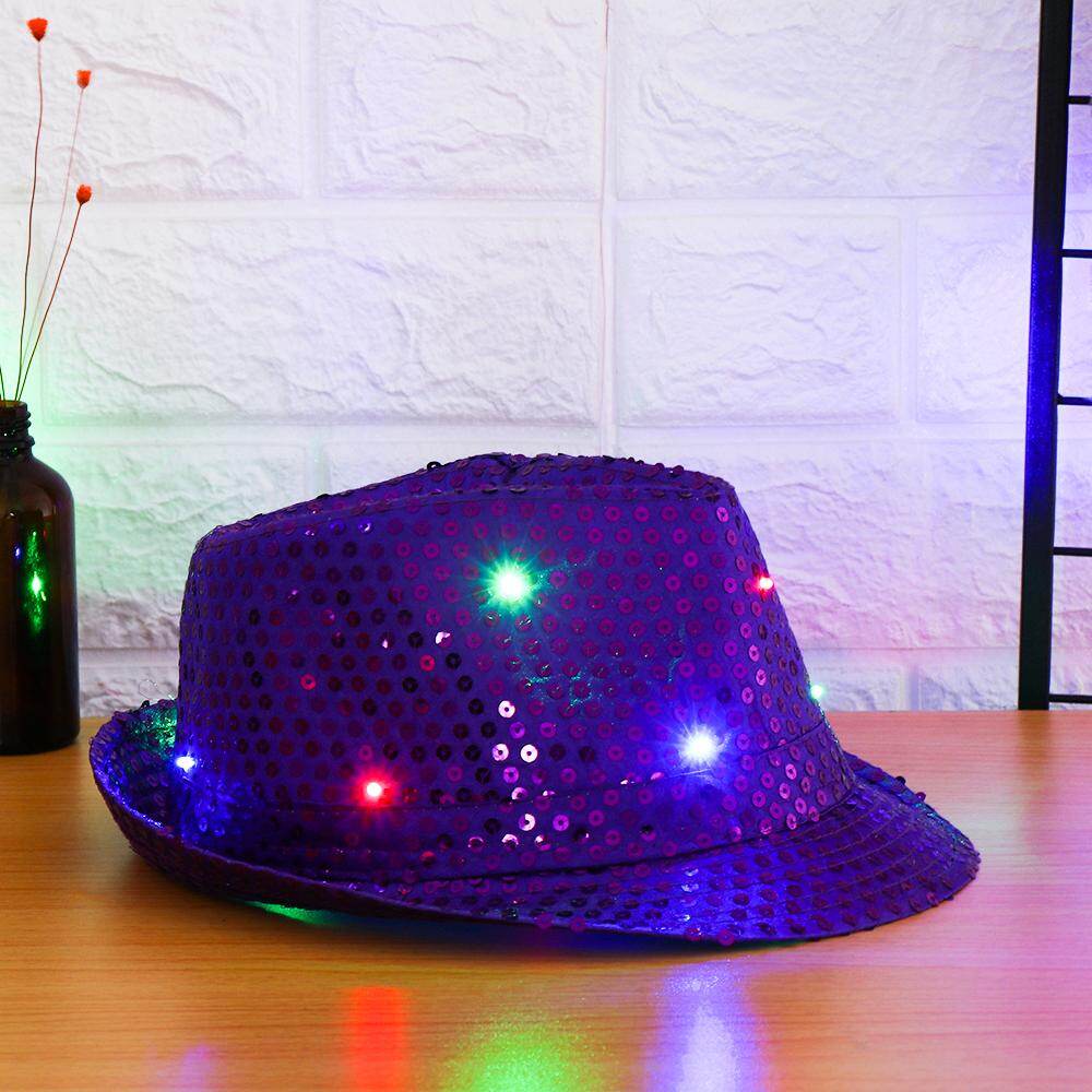 MGRHJO แฟชั่นใหม่ชุดงานเต้นรำการแสดงบนเวที Light Up ปานามาหมวก Led ...