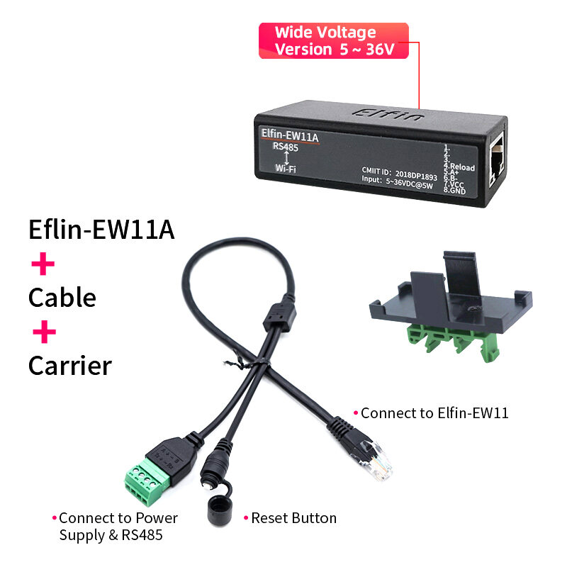 EW11A MINI RS485 Serial Server WIFI ModbusTCP Serial RJ45 Converter ...