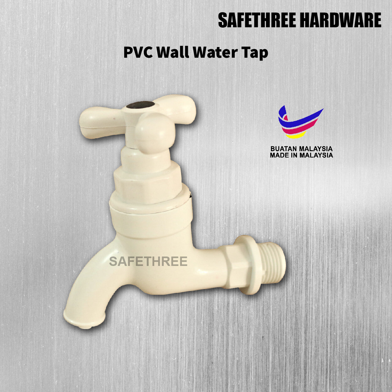 Bathroom PVC Wall Bib Tap / Tandas Plastic Kepala Paip Sink Faucet Wall ...