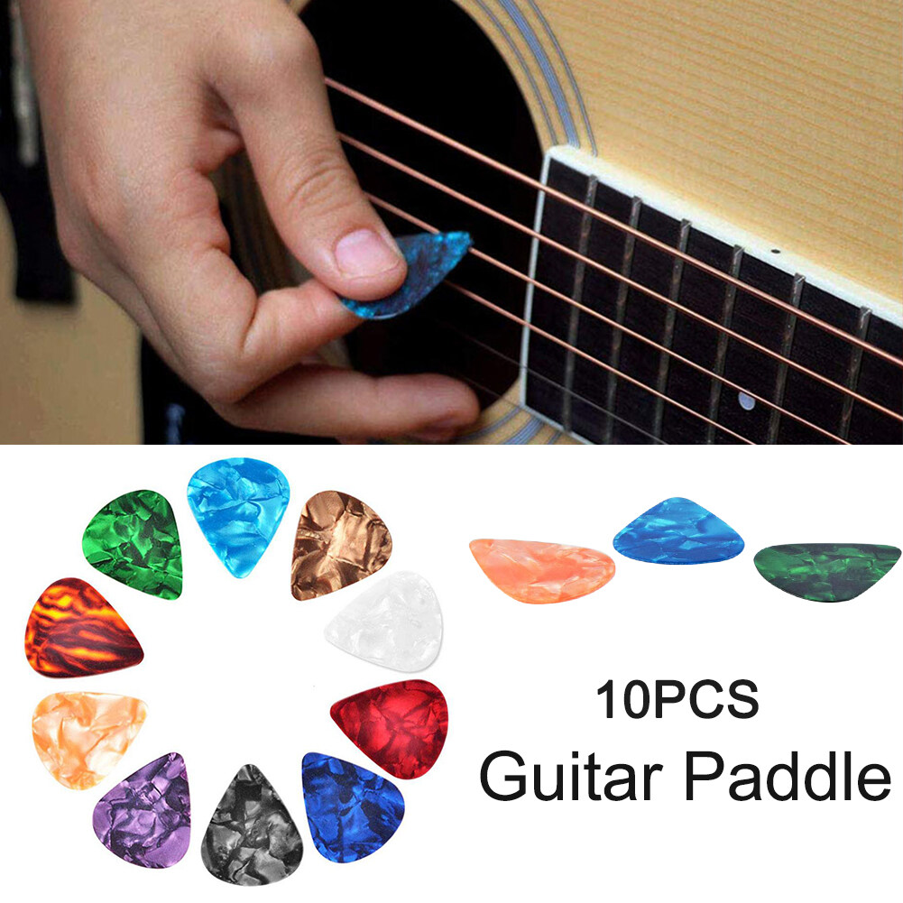 10Pcs กีตาร์เซลลูลอยด์ Picks Ukulele Plectrum อะคูสติกกีตาร์ Thumb Pick ...