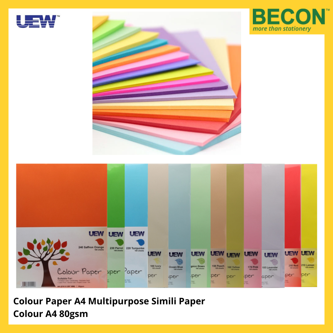 Colour Paper A4 / Kertas Warna A4 / Multipurpose Simili Paper Colour A4 ...