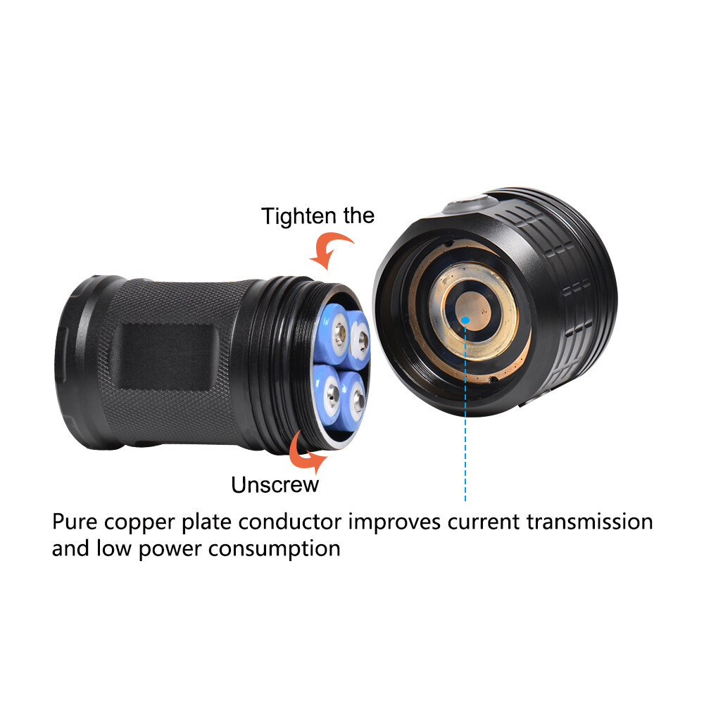 Seafrogs MK-17 Handheld Tactical Flashlight Waterproof 80 Meters 5000 ...