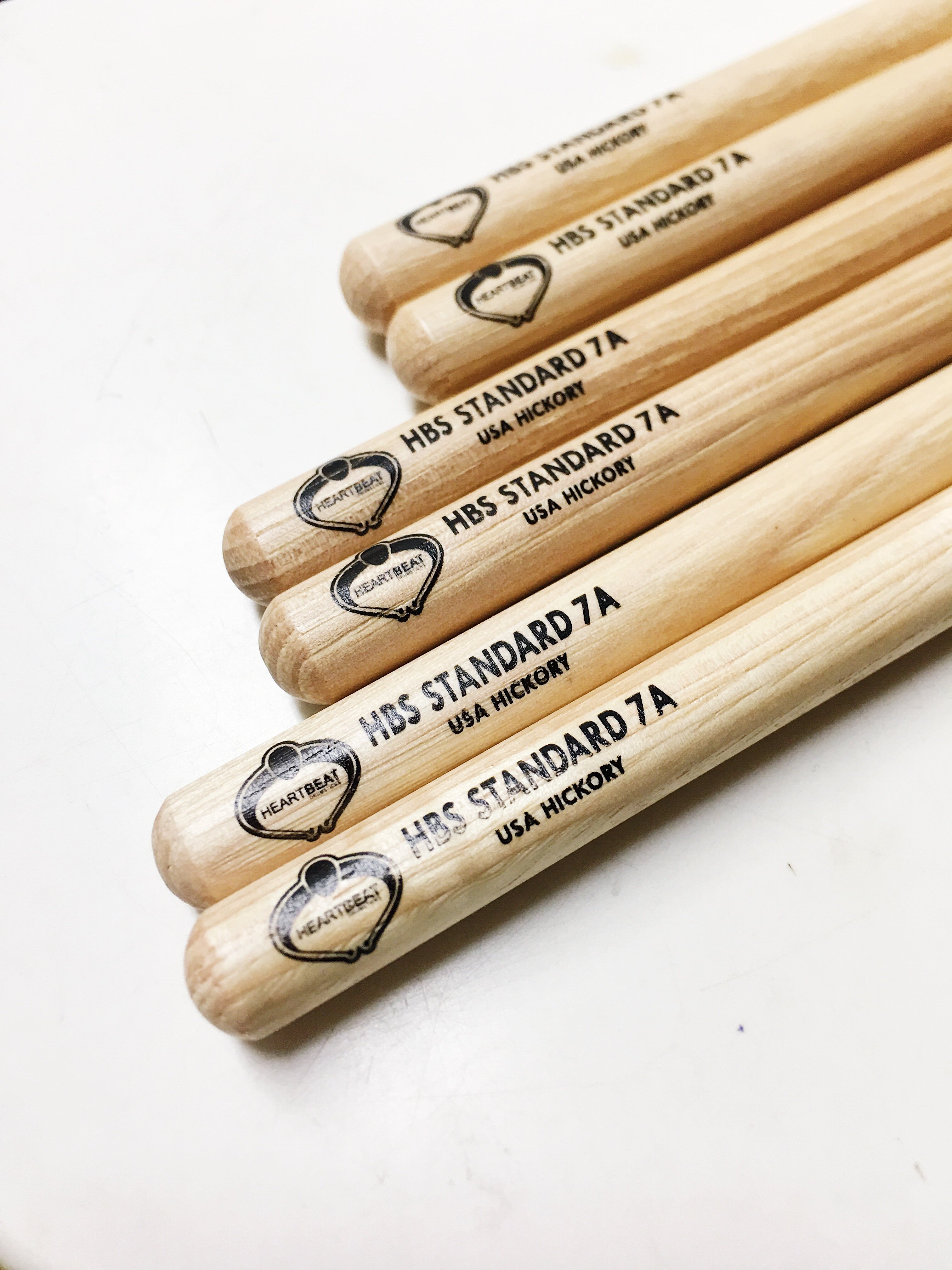 Heartbeat Drumstick HBS7A-A Standard USA Hickory Drumsticks with Acorn ...