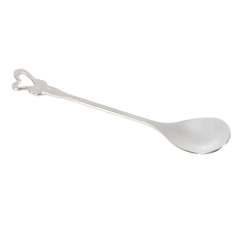 Round Shape Coffee Spoon Stainless Steel Mini Teaspoons Sugar Dessert ...