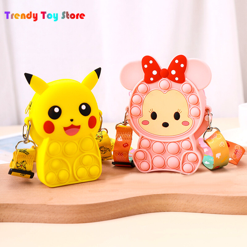Pokemon Pikachu Pop It Fidget Toys Pop It🌈 Sling Bag Coin Purse Wallet ...