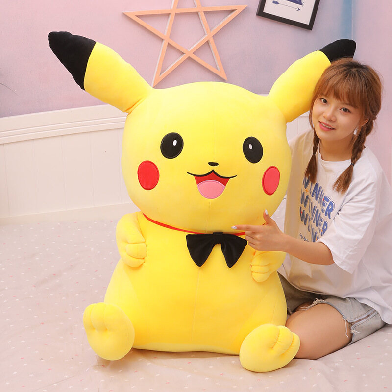 40/100cm Pokemon Plush Toy Doll Bow Tie Pikachu Soft Stuffed Toy Stuff ...