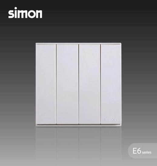 Simon E6 Series 4 Gang 2 Way Switch - White Color | Lazada
