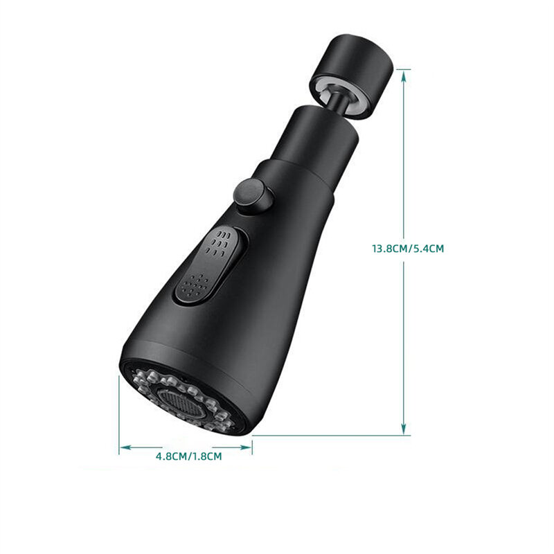 3 Mode Kitchen Faucet Flexible Shower Head 360° Rotatable High-Pressure ...