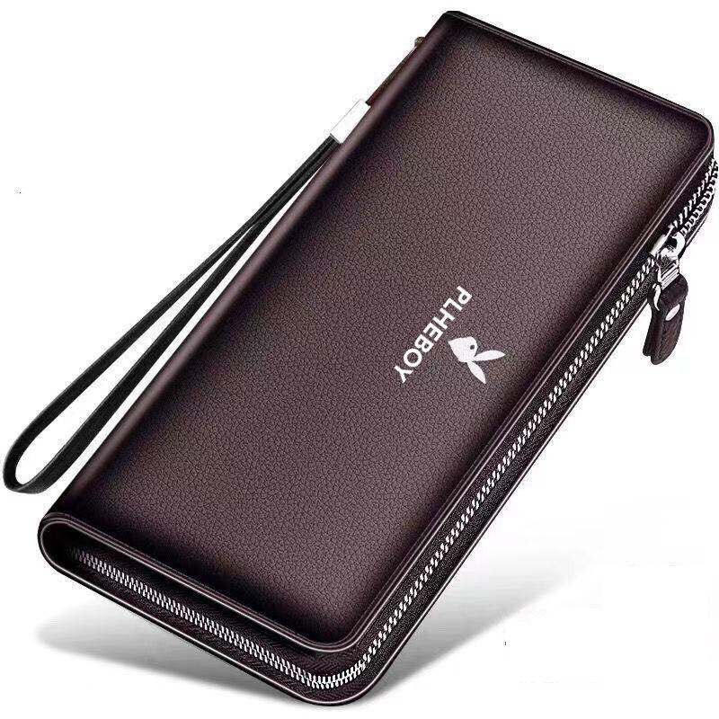 Jivil กระเป๋าสตางค์ผู้ชายแบบยาวซิปอเนกประสงค์เรียบง่ายความจุขนาดใหญ่ ...