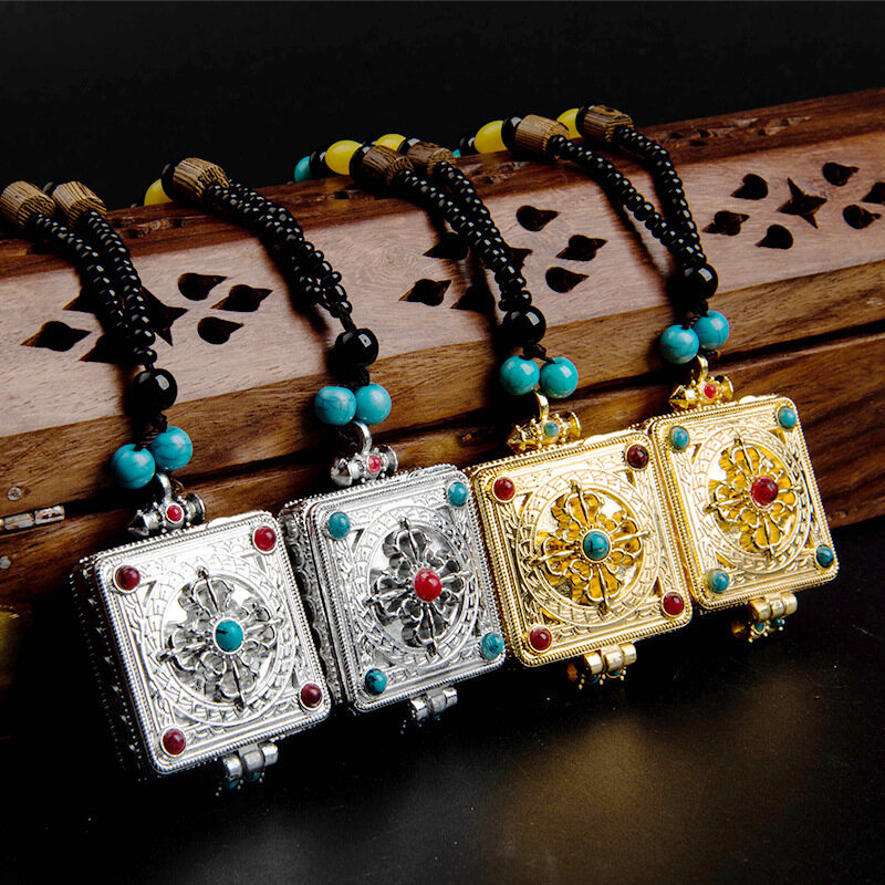 Nepal TibetCross Vajra Mini Gaw Box Knotted with Carrying Gaw Box Nepal ...