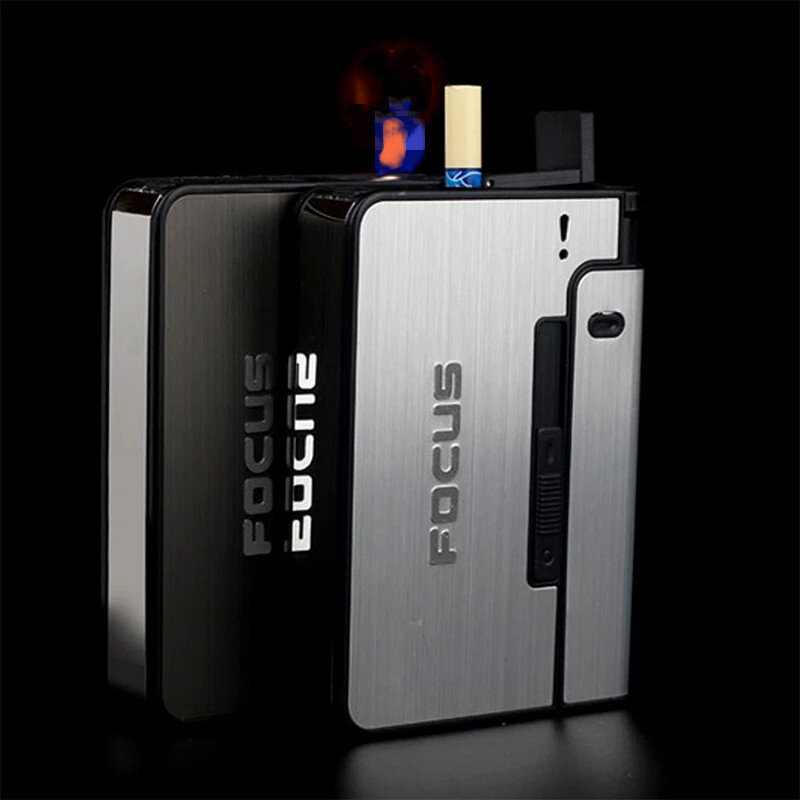 Focus Portable Travel Cigarett Case Men's Automatic Cigarete Box 10 ...