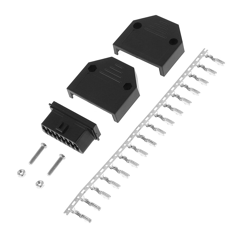 OBD-II 16 Pin Female Angle Connector Female Wire Sockets Connector Plug ...