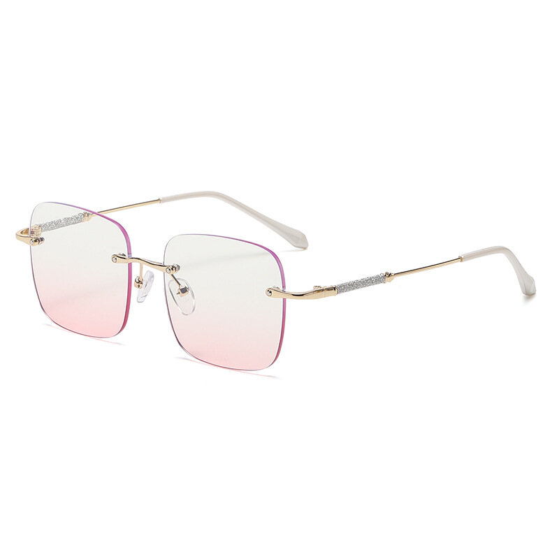 Blush Myopia Glasses Frameless Eyeglasses Women Use Finished With ...