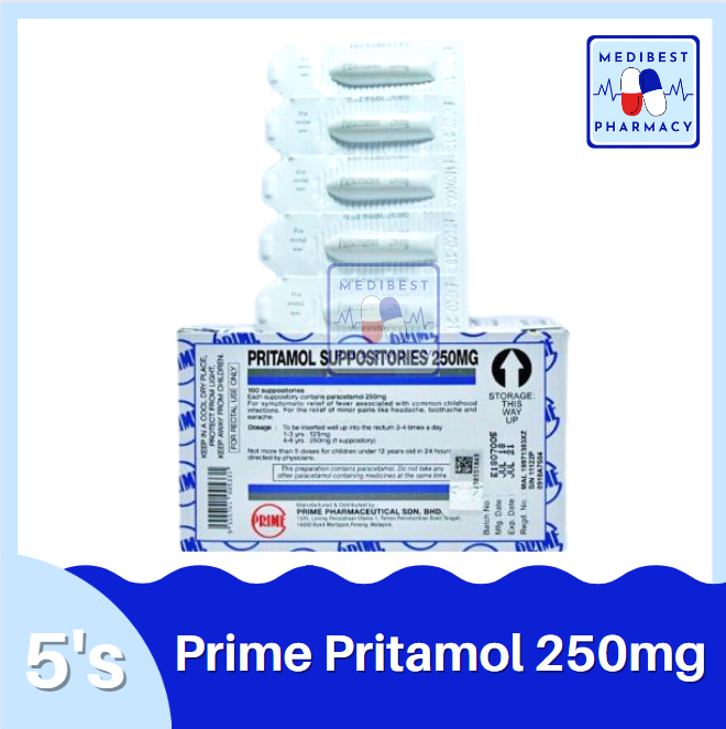 Prime Pritamol Suppository 125mg/250mg 5's | Lazada