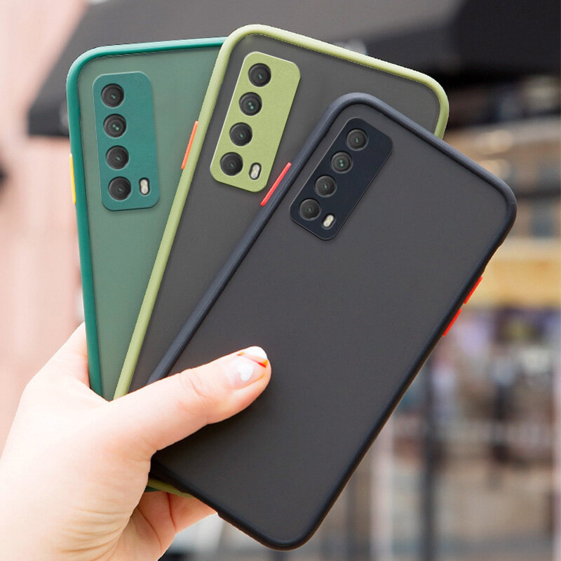 QAWSEDR เคสสำหรับหัวเหว่ย Y7A กล้องเต็มรูปแบบครอบคลุมซิลิโคนผิวแมตต์ ...