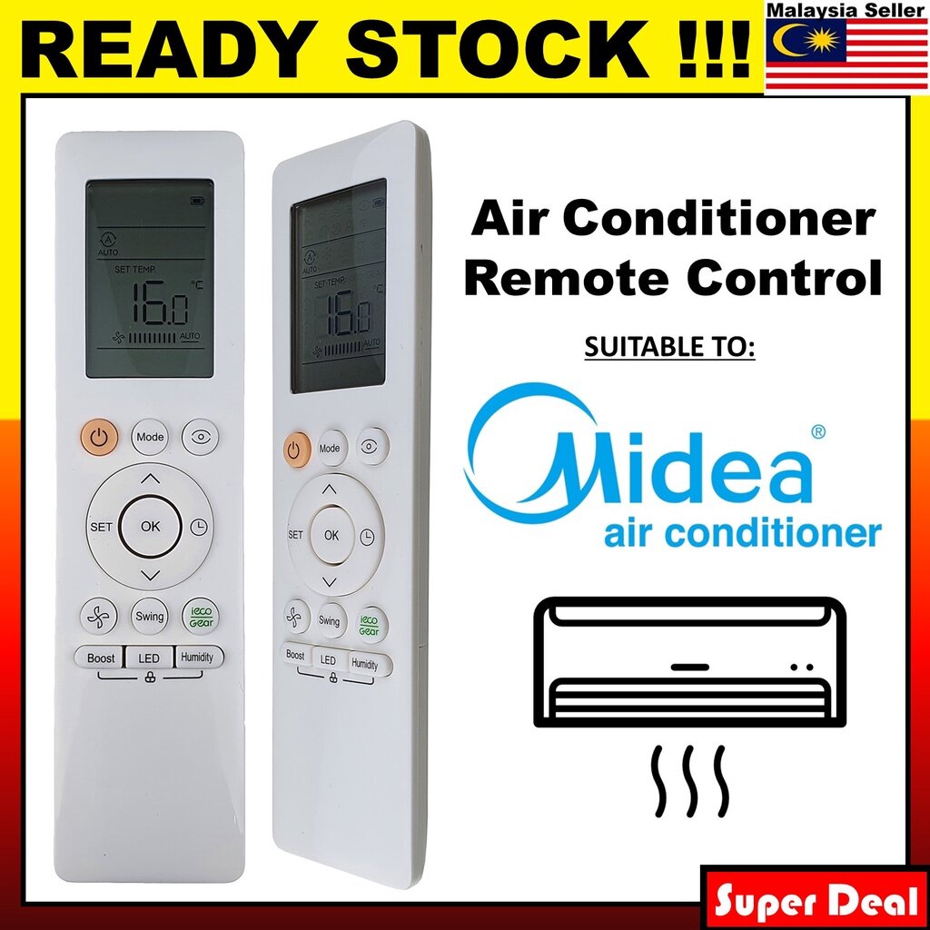 MIDEA Air Cond Aircon Aircond Remote Control Replacement (RG10L) | Lazada