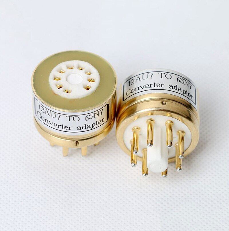 1PCS Gold Plated 12AU7 12AX7 To 6SL7 6SN7 Tube Converter Adapter Socket ...