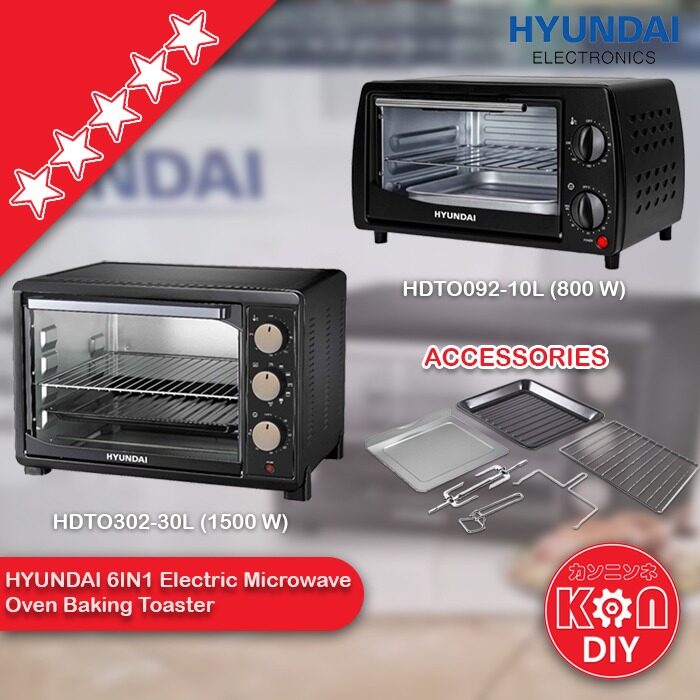 KNN-DIY Hyundai 6IN1 Electric Microwave Oven Baking Toaster | HDTO302 ...