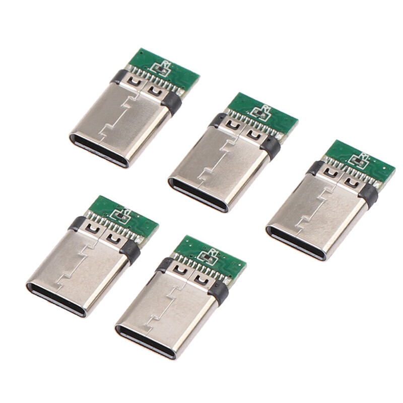 Fashionday 5ชิ้น USB 3.1 Type C ชาย DIY บัดกรีปลั๊กเชื่อมต่อซ็อกเก็ตที่ ...