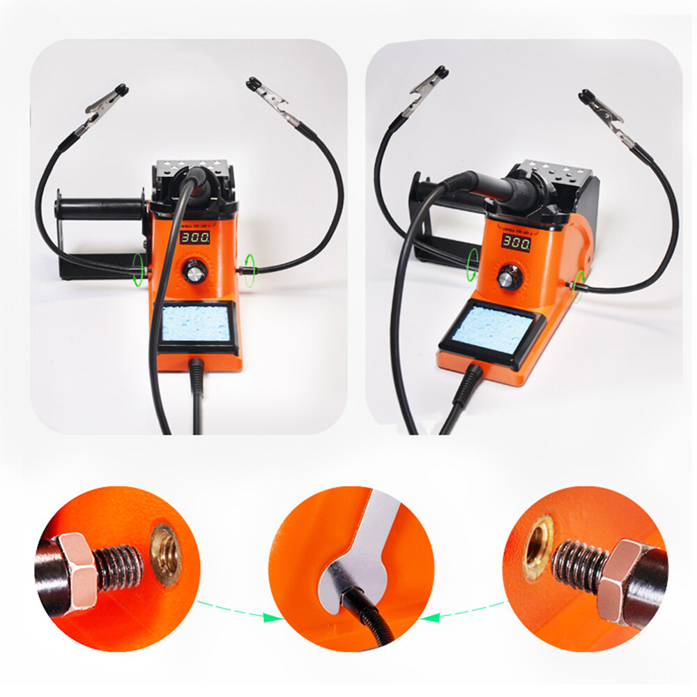 926LED III Digital Soldering Iron Station Kit, 60W Auto Sleep, 2 Helping Hands, 5 Extra Iron ...