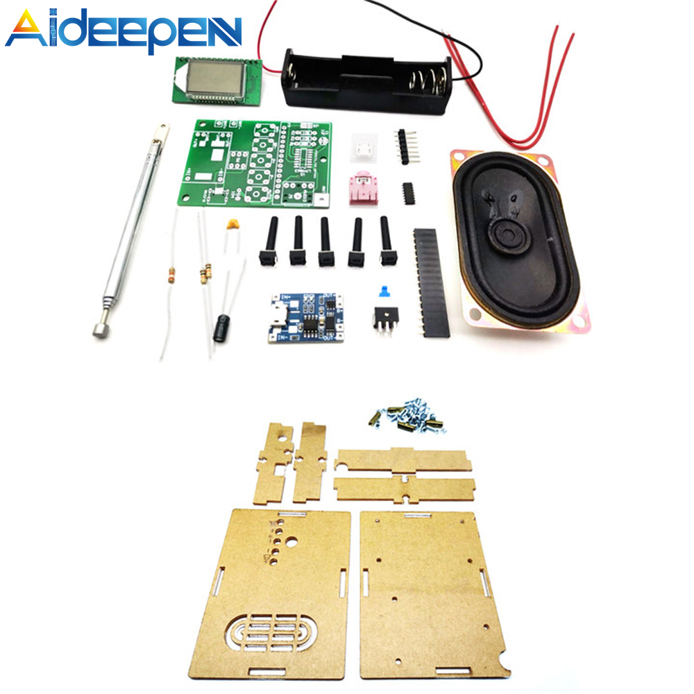 Aideepen DIY Electronic Kit FM Radio Receiver Module 76-108MHz LCD ...