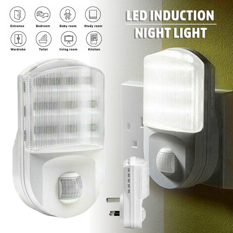 Acxel 1ชิ้น LED PIR เซนเซอร์ตรวจจับการเคลื่อนไหวไฟกลางคืนปลั๊กในร่มผนัง ...