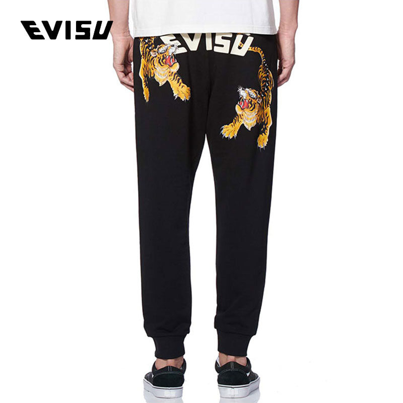EVISU Original 20AW Men's Tiger and LOGO Printed Sweatpants ...
