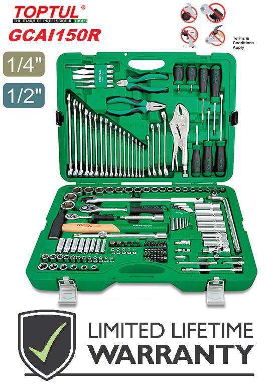 Toptul Professional GCAI 150pcs 1/4" & 1/2" Dr. Tool Kit (METRIC) | Lazada