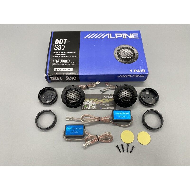 DDT-S30 ALPINE Tweeter Car Tweeter Speaker With Crossovers 180W Dome ...