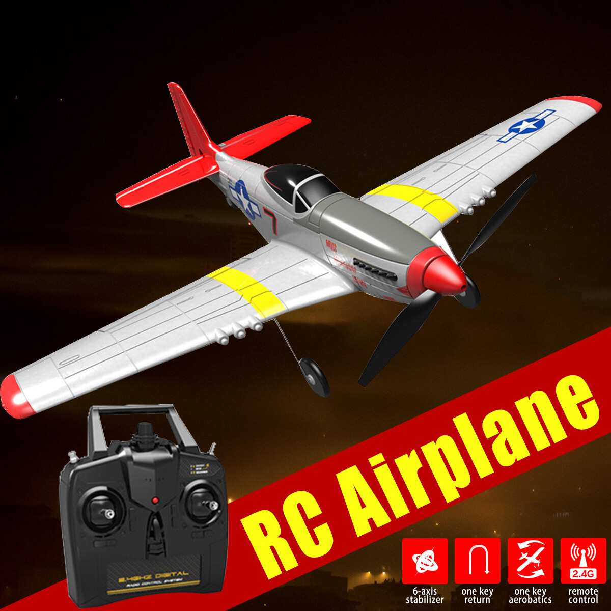 เครื่องบินบังคับวิทยุRTF Eachine Mini Mustang P-51D 2.4G 400Mm Wingspan ...