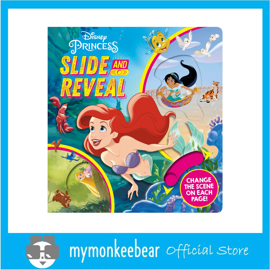 Disney Princess Slide & Reveal Board Book for Kids with sliding panels ...