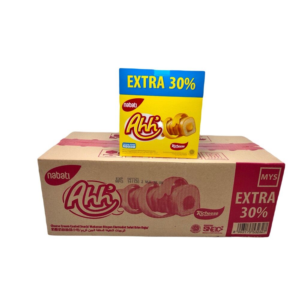 [CARTON DEALS] Nabati Richeese Ahh Triple Cheese Extra 20% 4gm x 20's x 10boxes | Lazada