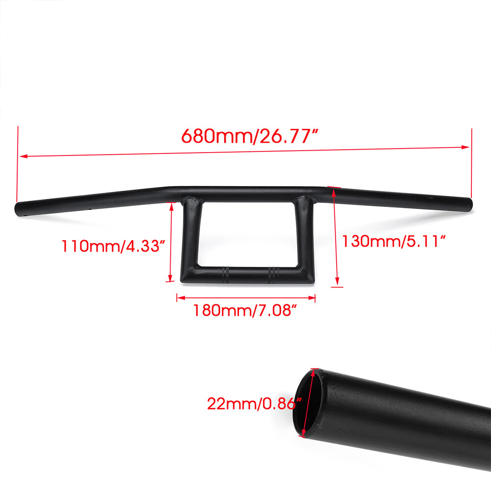 Motorcycle Handlebar Iron Handle Bar 7/8" 22mm Handlebar High-Rise ...