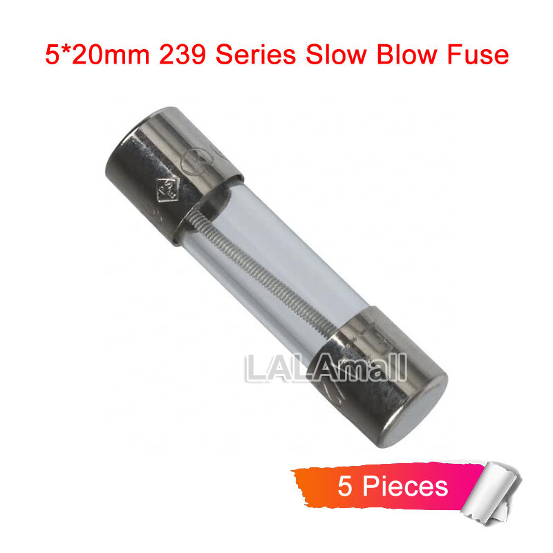 5pcs/lot 5*20mm LF 239 Series Slow Blow Fuse T500mA T1A T1.25A T2A T3A ...