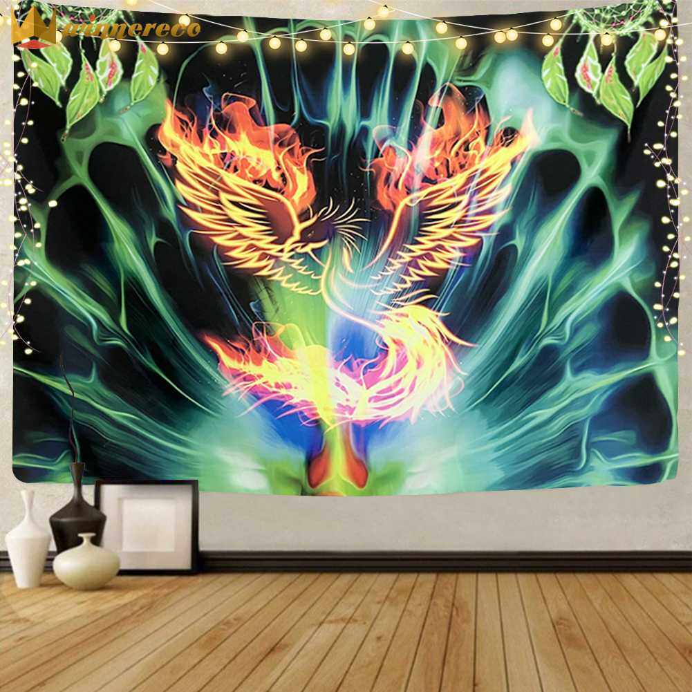 Phoenix Fluorescent Tapestry แขวนผนัง Aesthetic Tapestry พรมห้องนอน ...