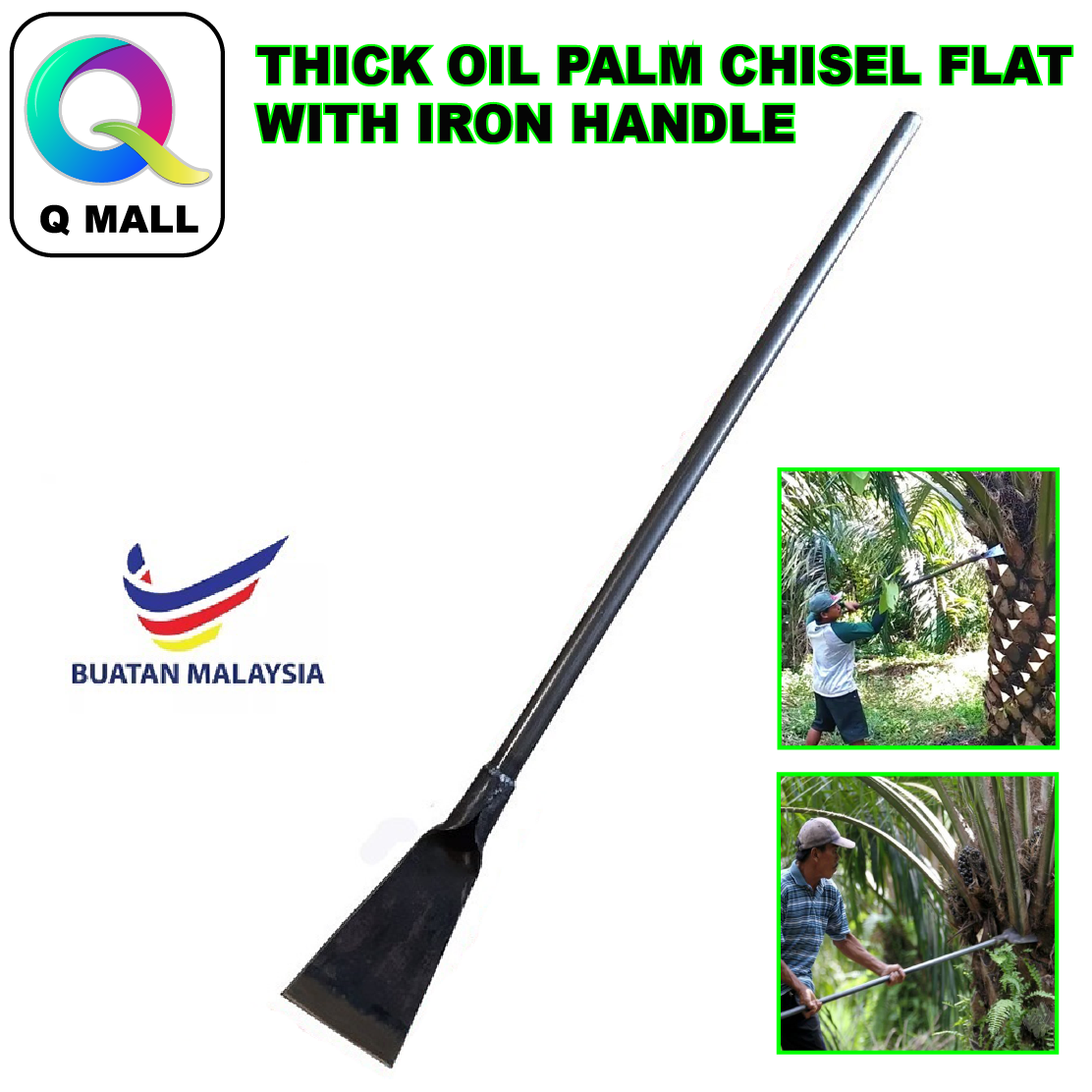 Q MALL OIL PALM CHISEL WITH IRON HANDLE (FLAT & U) / Chop Kelapa Sawit ...